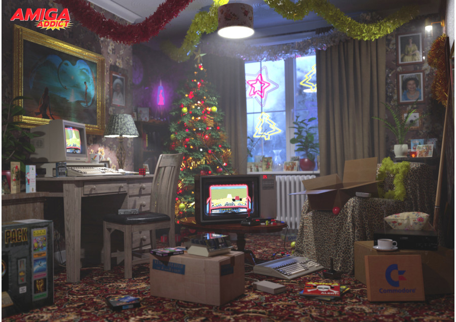 Amiga Christmas Wall Poster Art Print - A2 Size